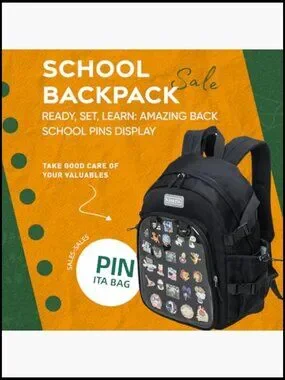 Bags | Ita Bag Backpack With Clear Display Window For Pins And Patches ...